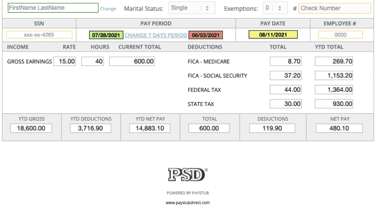 Easy Paystub Generator - Free Paystub Generator with Taxes